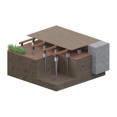 NOPIRKT REGULĒJAMA TERASES ATBALSTA PĒDA 25-100 MM ENKURU PAMATIEM ...